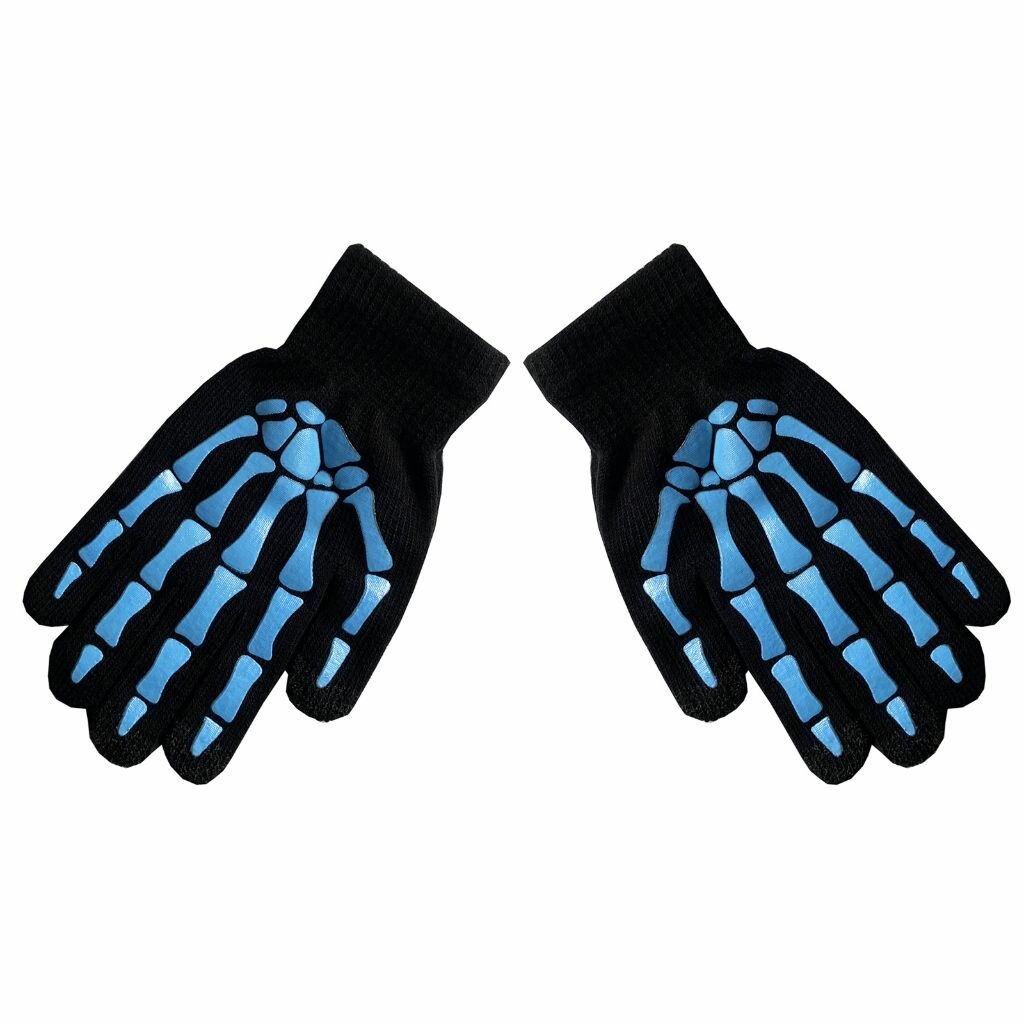 Светящиеся Перчатки С Костяным Когтем на Хэллоуин-Синий