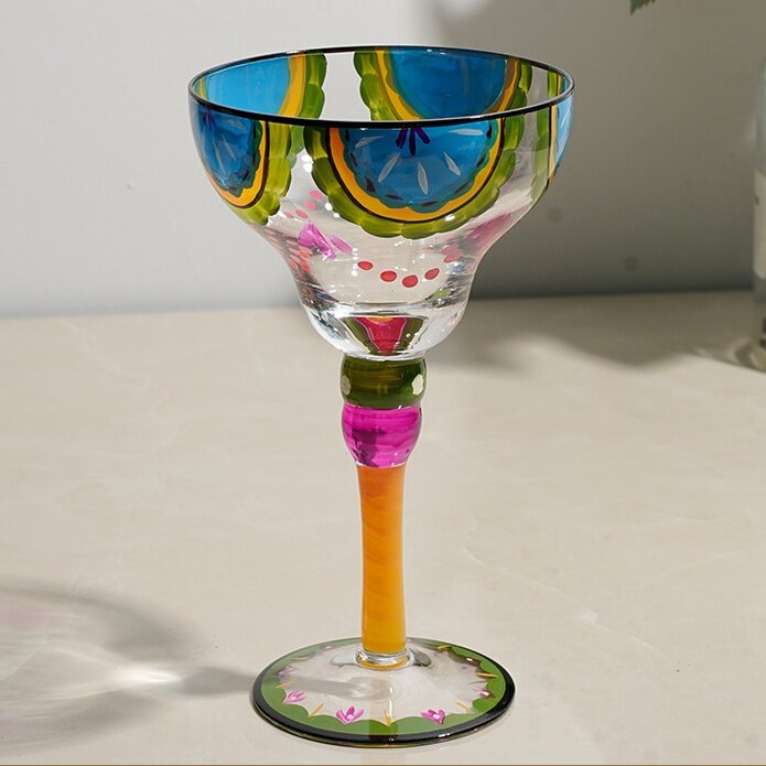 Расписанные вручную именные бокалы для вина «Маргарита», бокалы из цветного хрусталя, 1 шт
