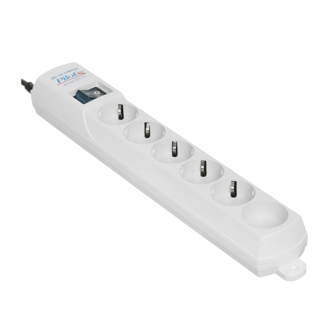 Сетевой фильтр ZIS Pilot S, 2.2 кВт, 6 EURO розеток (с заземлением), 5 м, белый