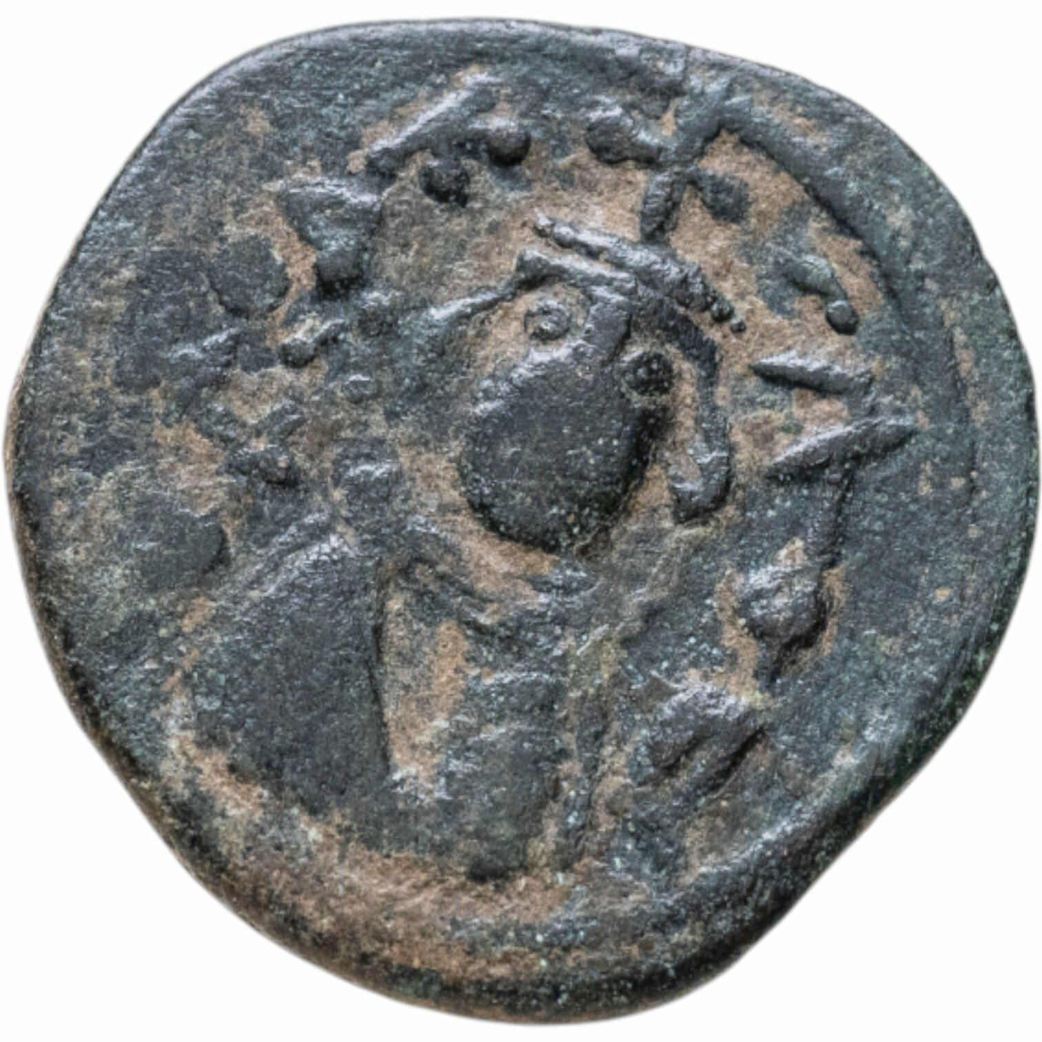 Арабо-Византия Омейяды Фельс Г Хомс Эмеса, Сирия VII век 685-692 гг, Медь, в сохранности VF