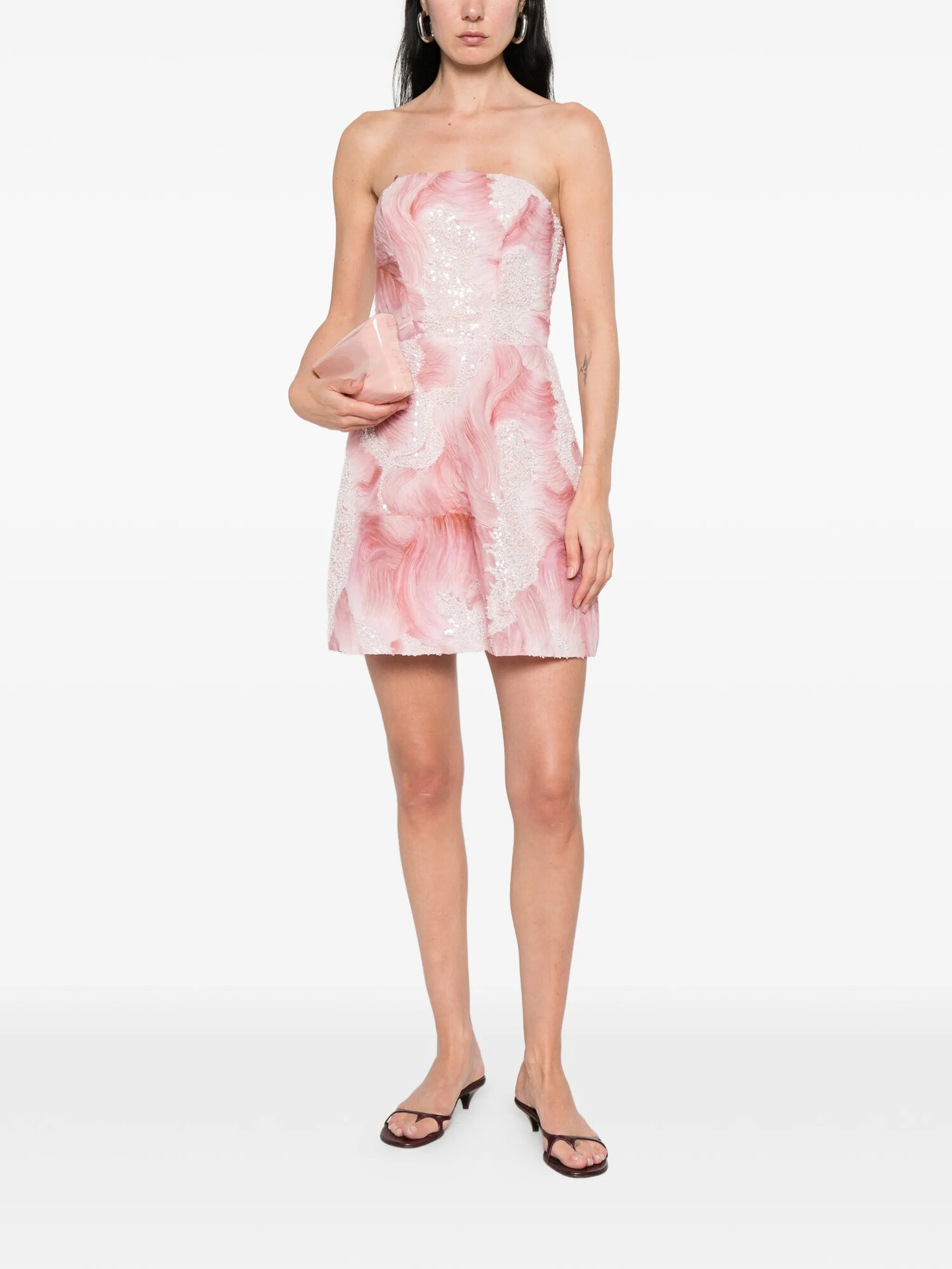 Платье DESANTIS Embellished mini dress, размер 42, коралловый/розовый — фото 1