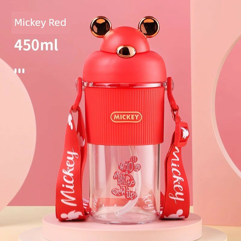 Детская кружка с трубочкой Mickey Mouse Tritan 450 мл без BPA для школы и повседневного использования, герметичная