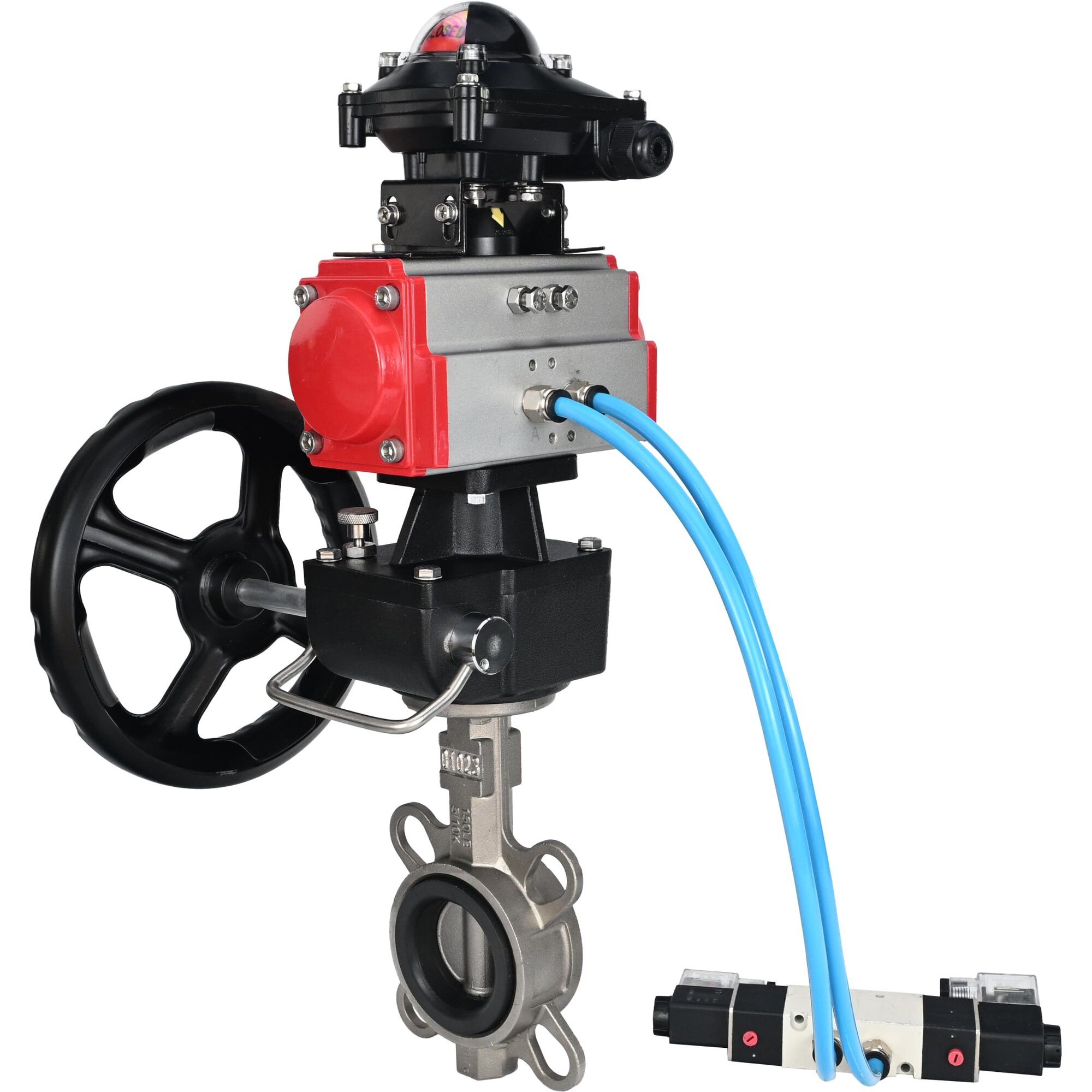 Затвор DN.ru 316L-316L-VITON Ду65 Ру16, с пн. прив. DA-065, пн. распр. PND1-T10-220VAC NAMUR, БКВ LSB-210, РД HDM-1