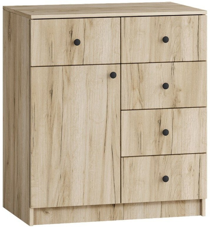 Комод для одежды Бард 7, Легкомаркет, ЛДСП, цвет дуб крафт серый, 80х89х40, 5 ящиков/дверь
