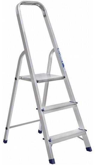 Стремянка Алюмет 3 ступени алюминиевая матовая