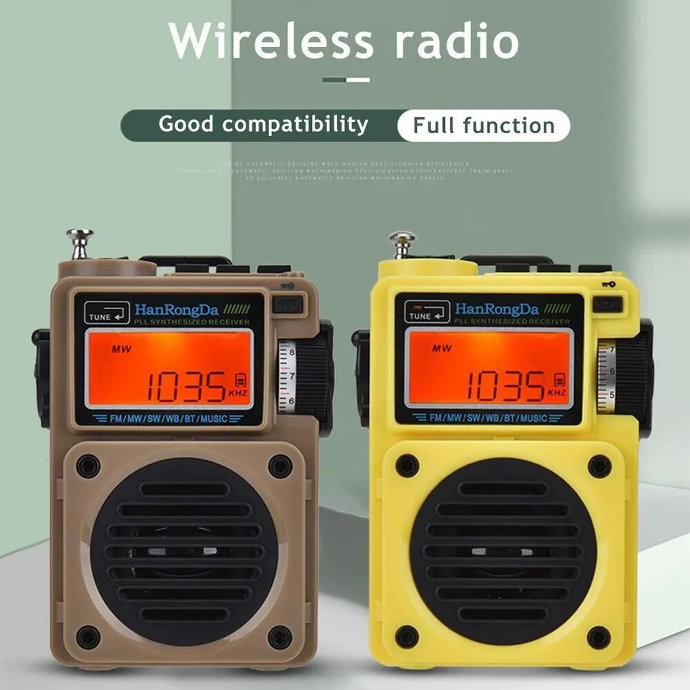 Портативный цифровой радиоприёмник HRD-701 с полным диапазоном, Bluetooth 5.0 и встроенным аккумулятором
