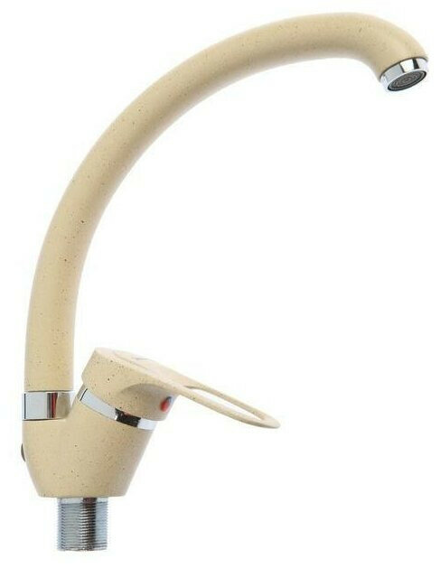 Эверест В59-0259, Смеситель для кухни, с высоким изливом, гайка, бежевый