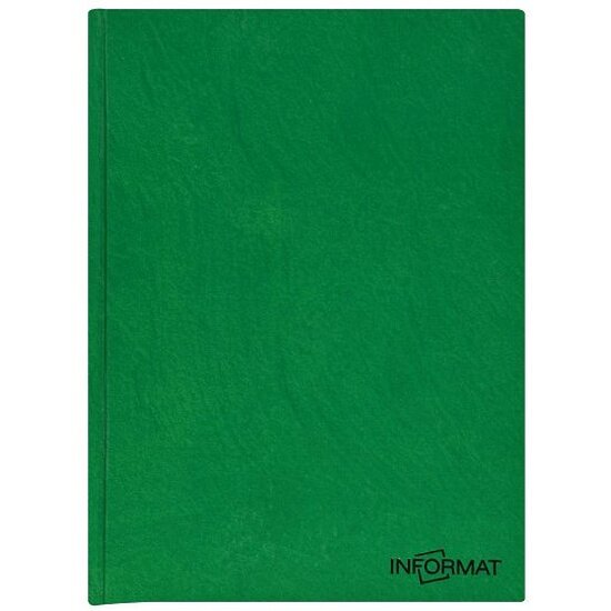 Тетрадь Informat 60 л. А5 кл. скреп. офс. Зеленая мел. карт, гл. лам.
