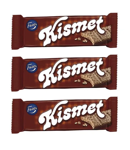 Шоколадные вафли Fazer Kismet, комплект 3уп по 55г (Финляндия)