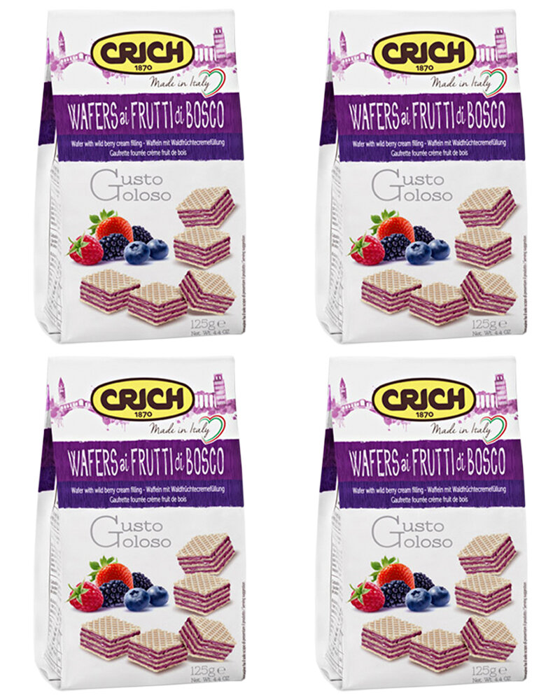 Вафли Crich с ягодно-кремовой начинкой 125 гр. - 4 шт