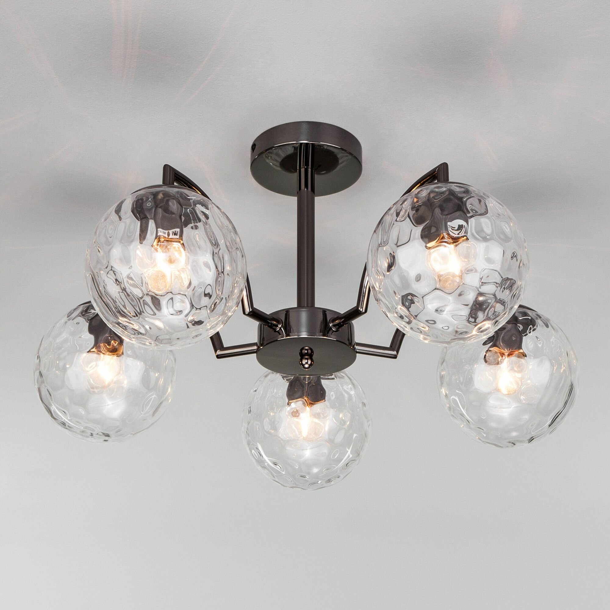 Потолочная люстра со стеклянными плафонами Eurosvet 30178/5 черный жемчуг