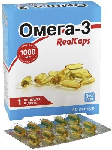 Омега-3 realcaps 80 шт. капсулы массой 1400 мг 3уп