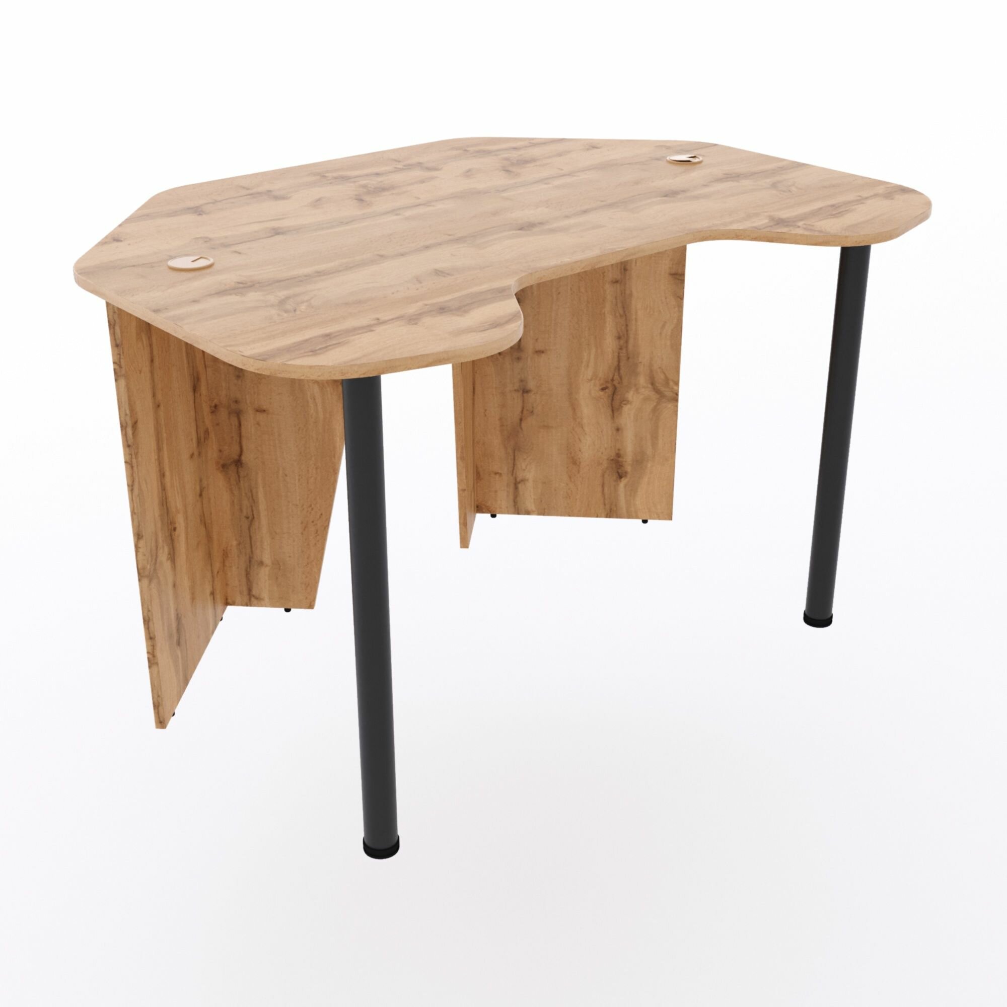 Угловой компьютерный стол "Угол" с полкой для монитора, 120x87x75 см, дуб вотан