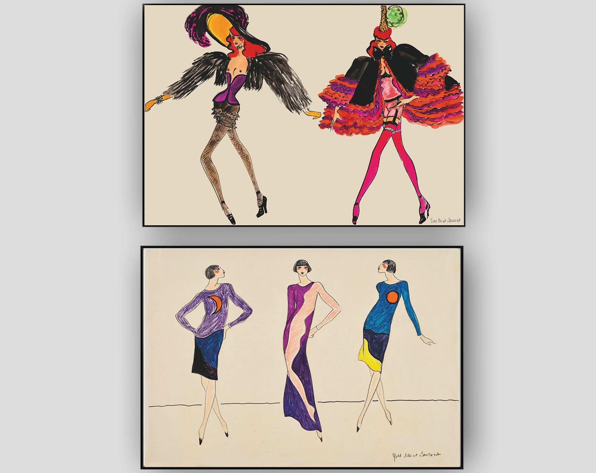 Набор винтажных плакатов "Мода 70-х Франция" (А3 без рамы)