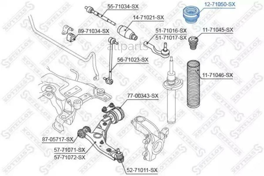 STELLOX 1271050SX опора амортизатора переднего!\ Mazda 3 1.4-2.0/1.6Di/TDi/TDCi 03>