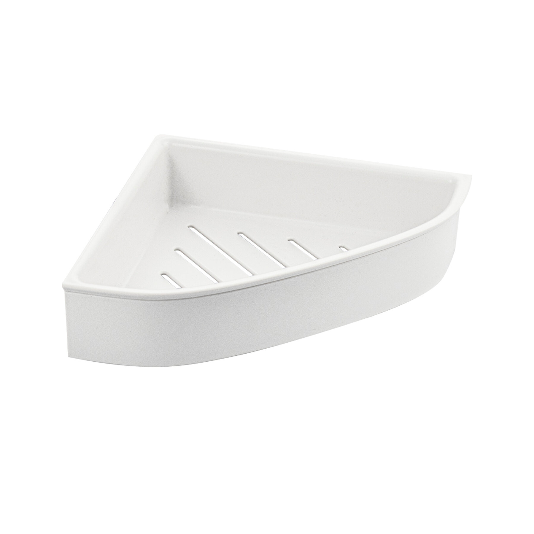 Полочка угловая из высокопрочного АБС пластика, белая матовая, с вкладышем белого цвета , BRIMIX 5677