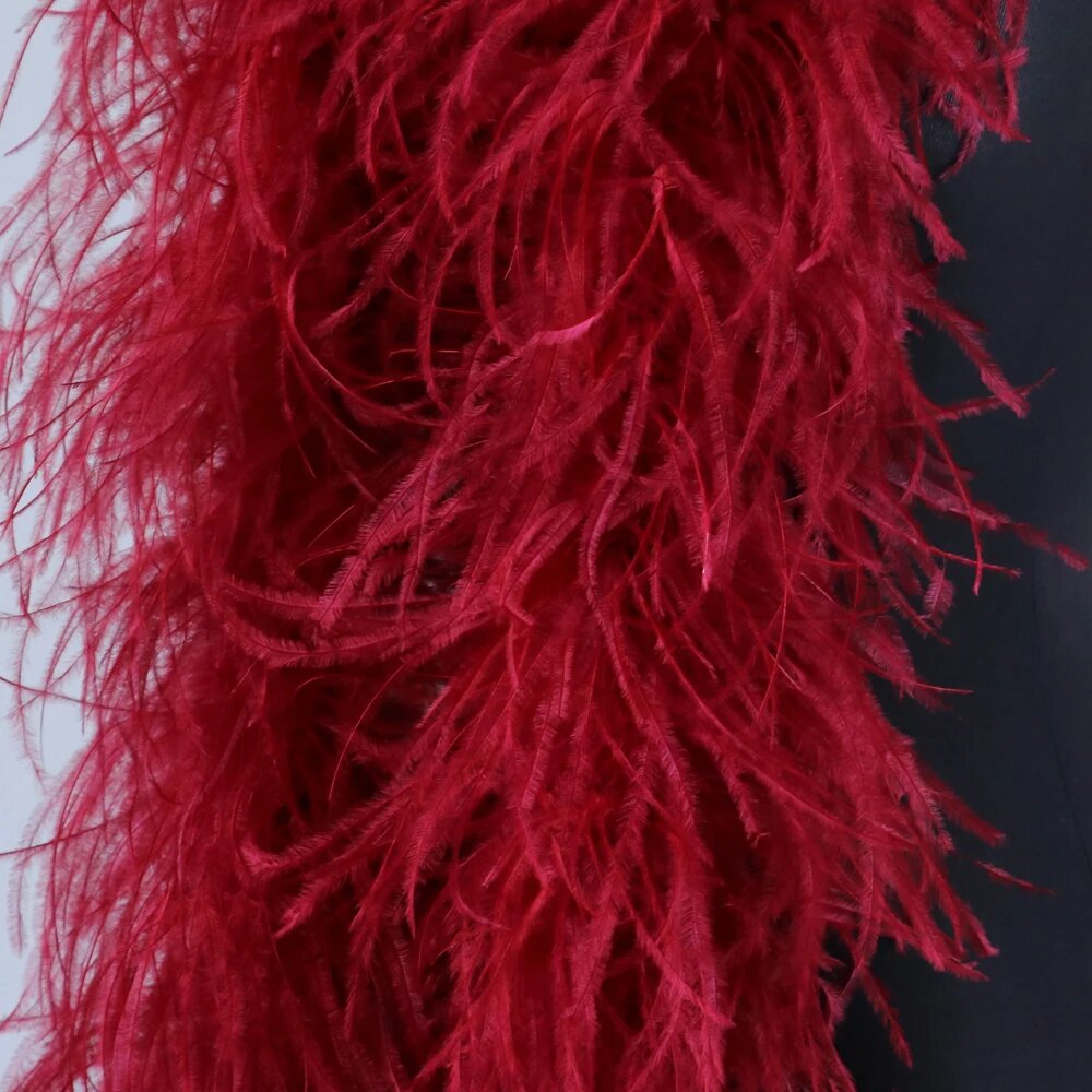 Боа из страусиных перьев WCPlume 2 метра Красный, 2 Meter 1PLY, burgundy