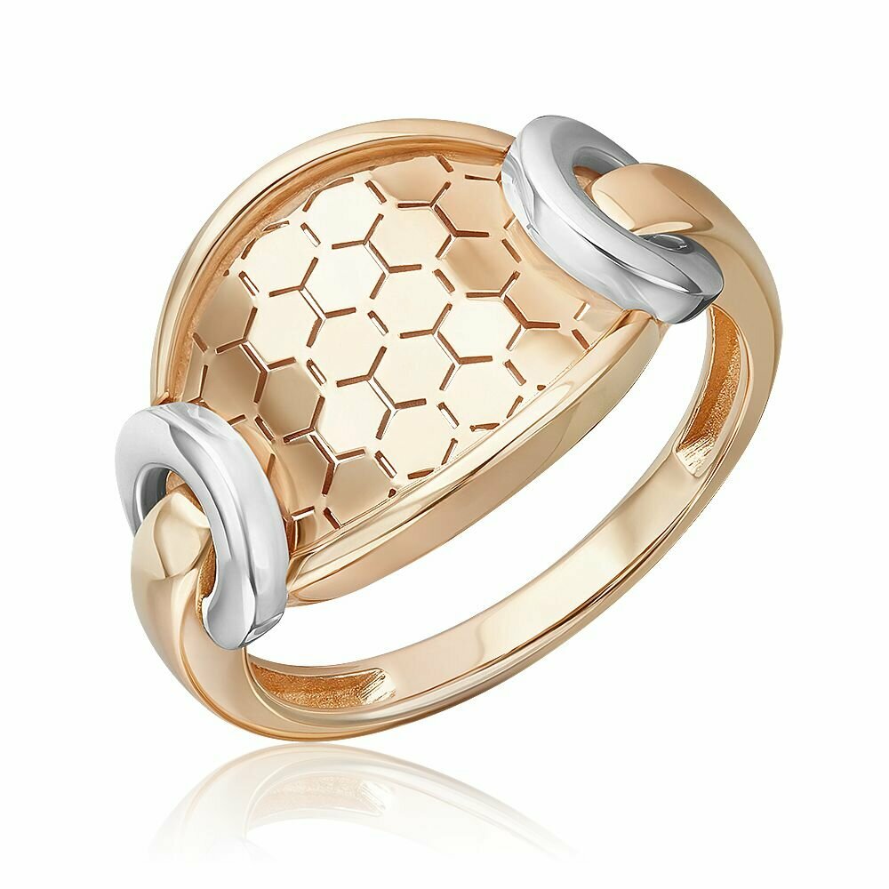 Кольцо, комбинированное золото, 585 проба, родирование