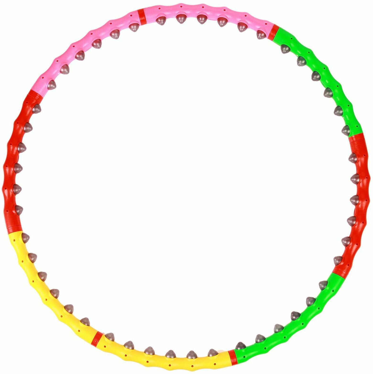 Обруч с двойным массажным роликом ONLITOP разборный для занятий фитнесом, спортивный хулахуп для похудения живота и боков, диаметр 98 см, толщина 2,5 см, 1 кг