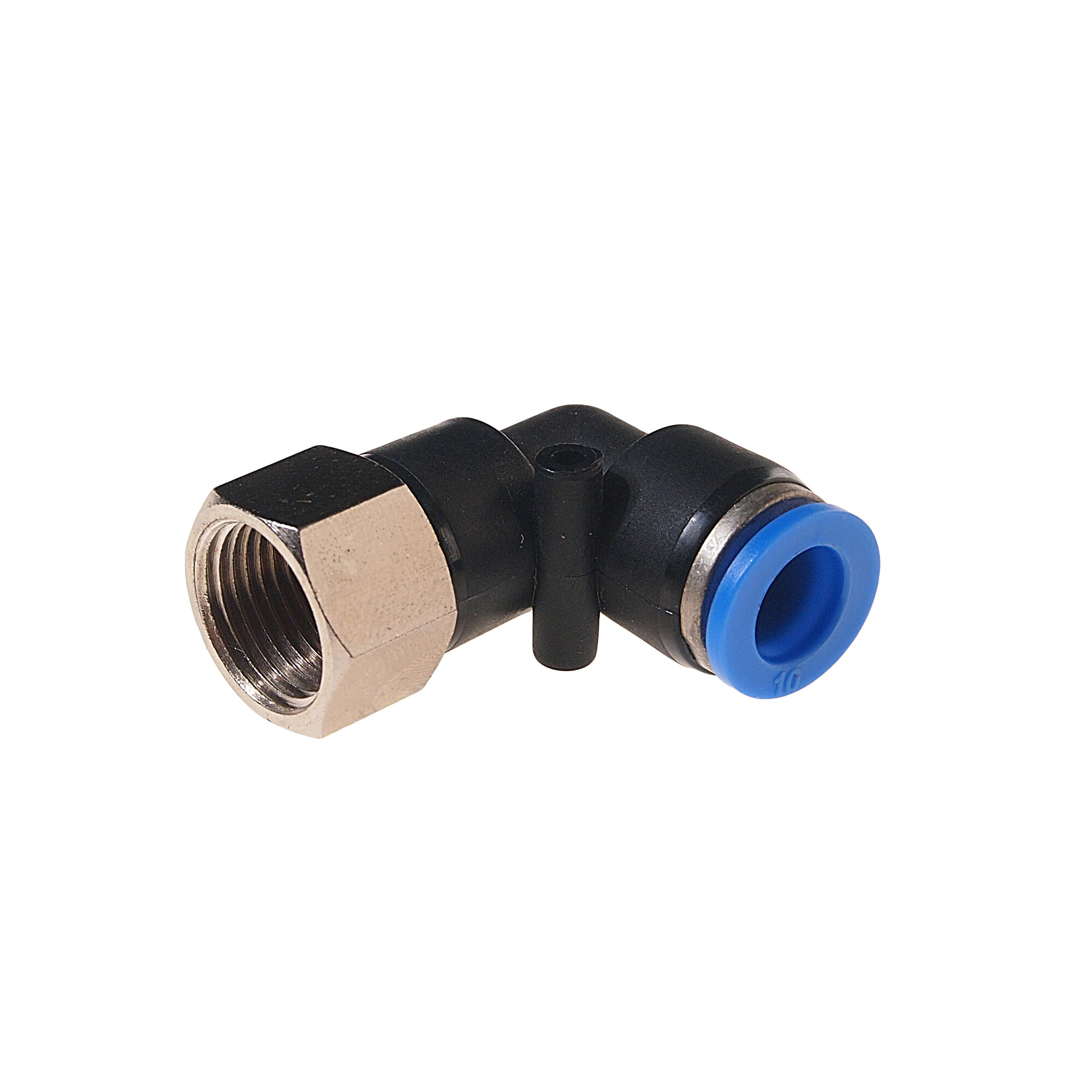 Фитинг RF-SPLF10-03 угловой для пластиковых трубок 10мм с внутренней резьбой 3/8" ROCKFORCE