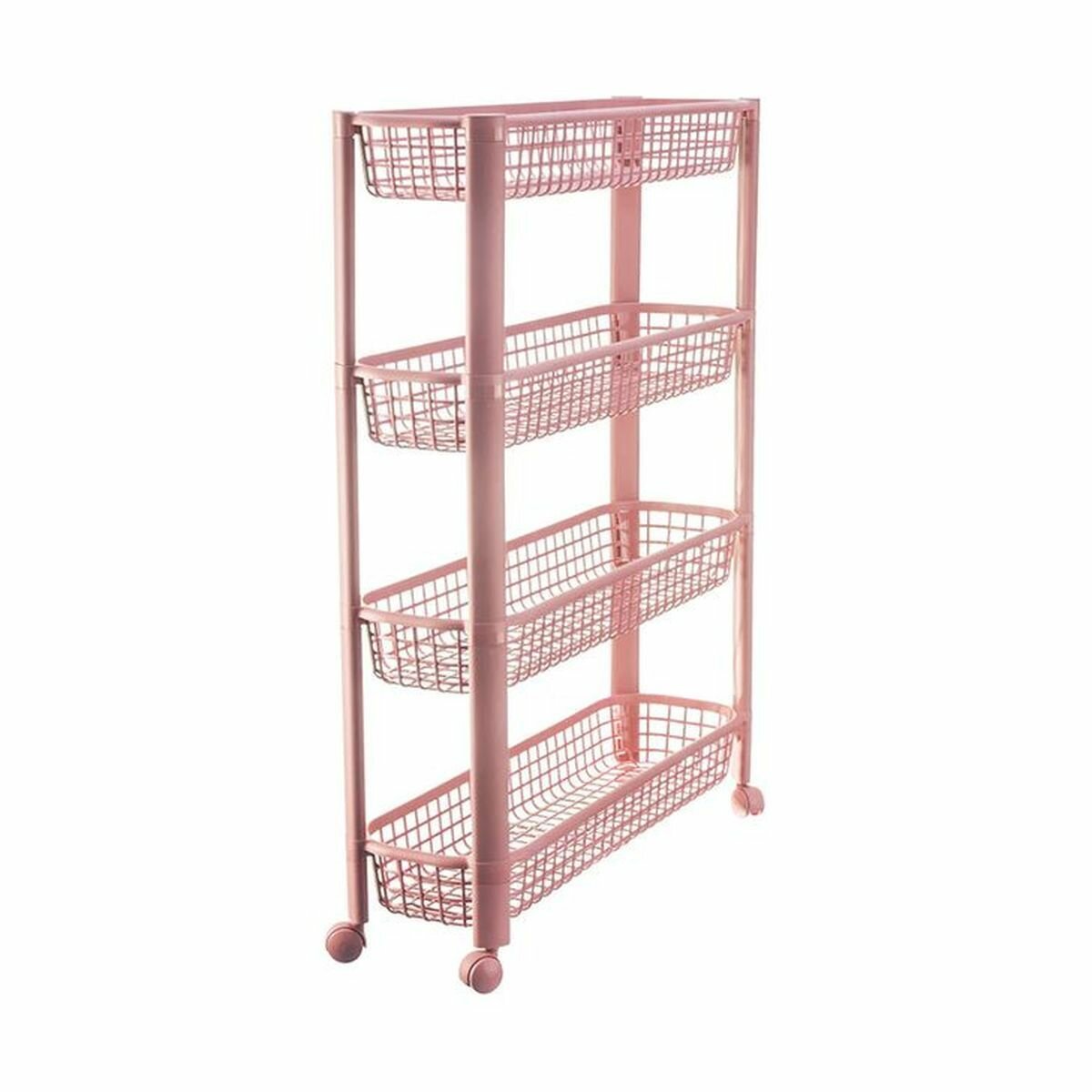 Полка узкая на колесах 4-х секц. Чайная роза IDEA (М-Пластика) М2719