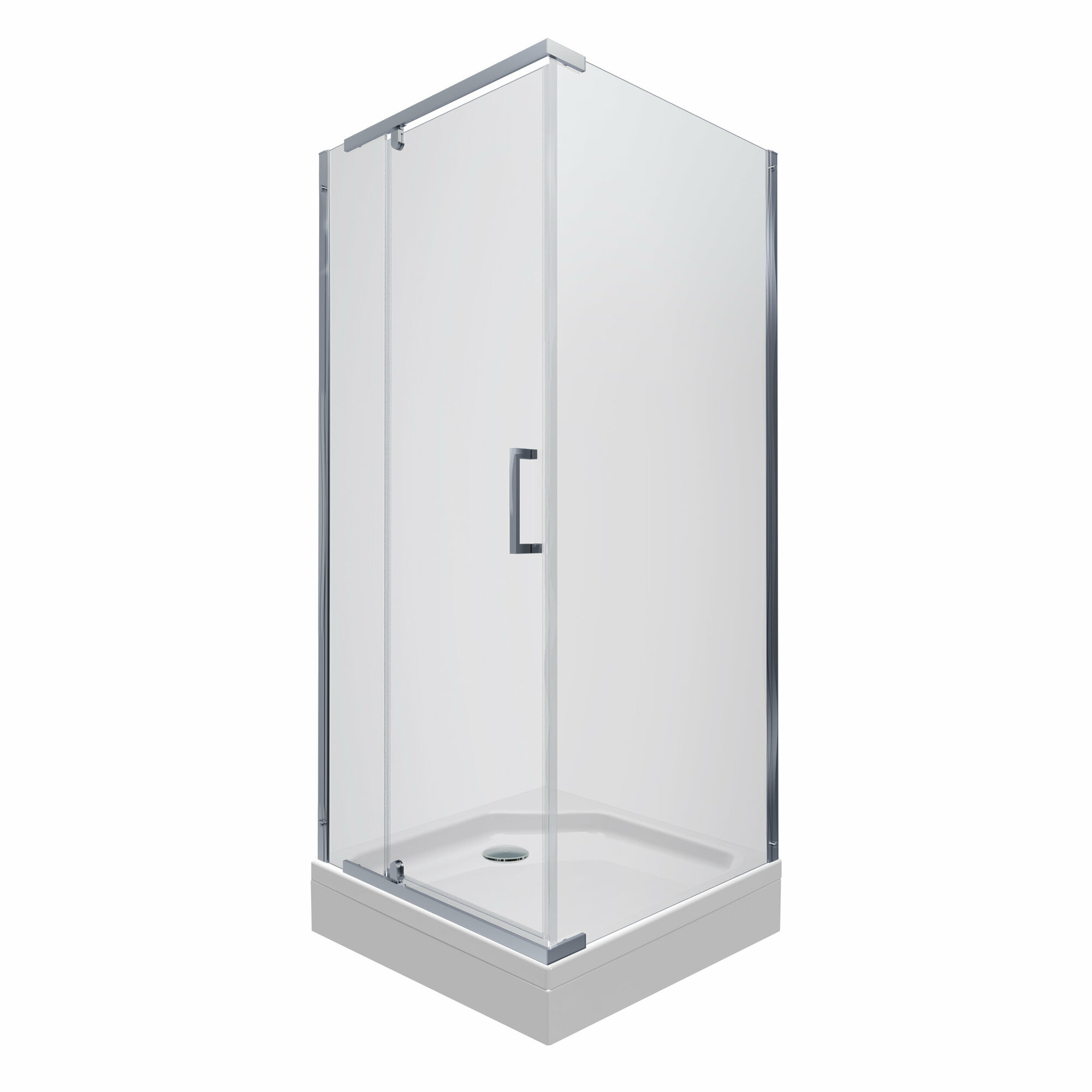 Душевое Ограждение Терра-Хром, 90х90, квадрат, низкий поддон (3 места+сифон D90мм)