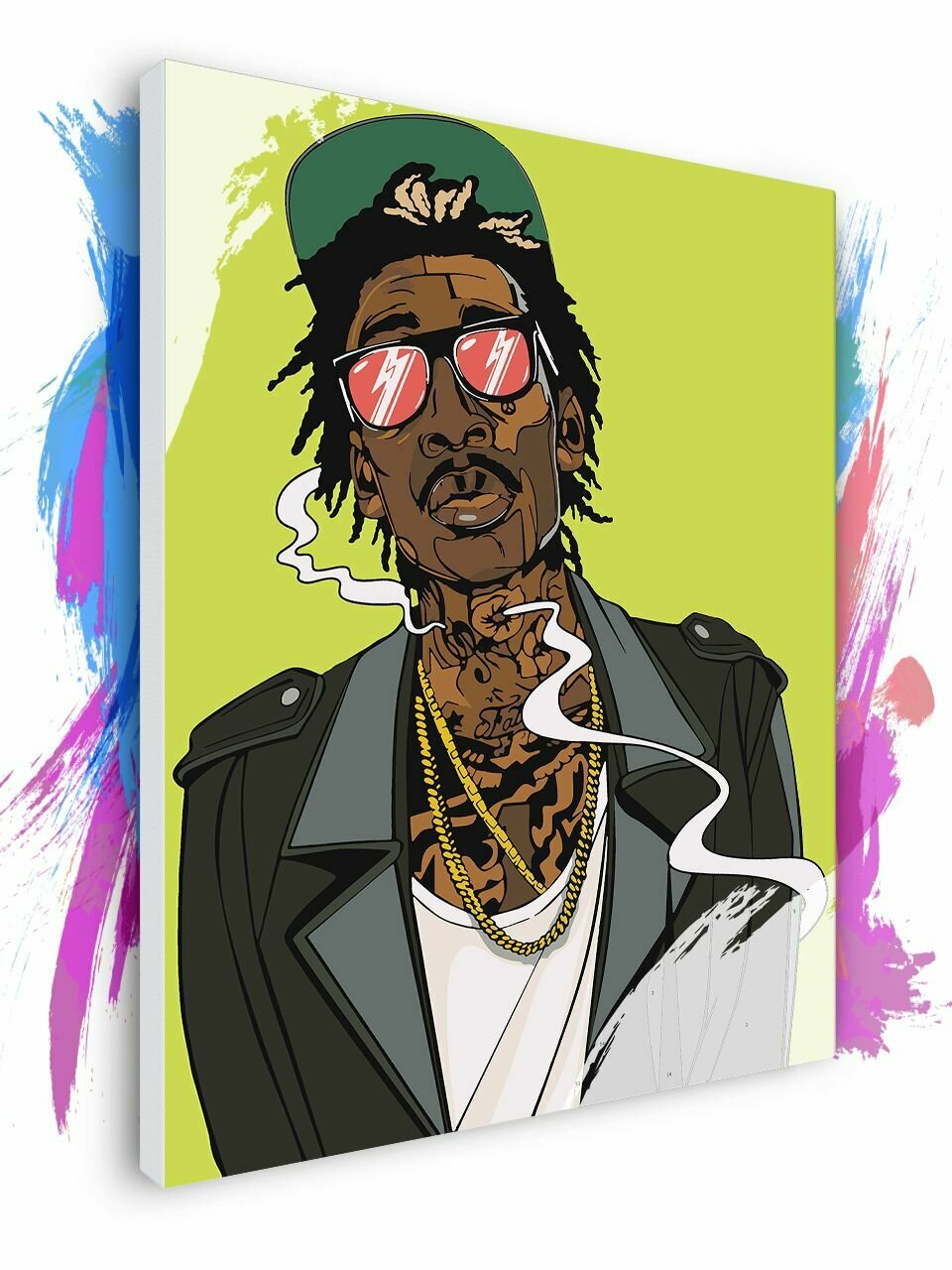Картина по номерам на холсте Wiz Khalifa Art, 30 х 40 см