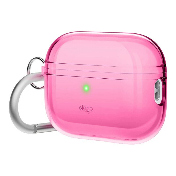 Elago Clear силиконовый чехол с карабином для Apple AirPods Pro 2, Neon Hot Pink