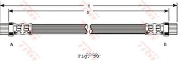 Шланг тормозной задний l=r citroen berlingo i/peugeot partner i 96-08/l=280mm trw pha358