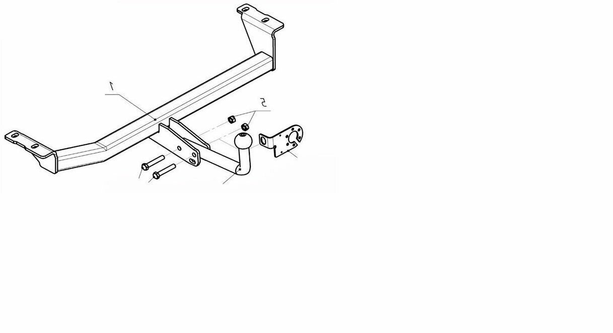 Фаркоп для Toyota Yaris Verso 2000-2006 (без электрики) (паспорт и сертификат) AvtoS. TY31