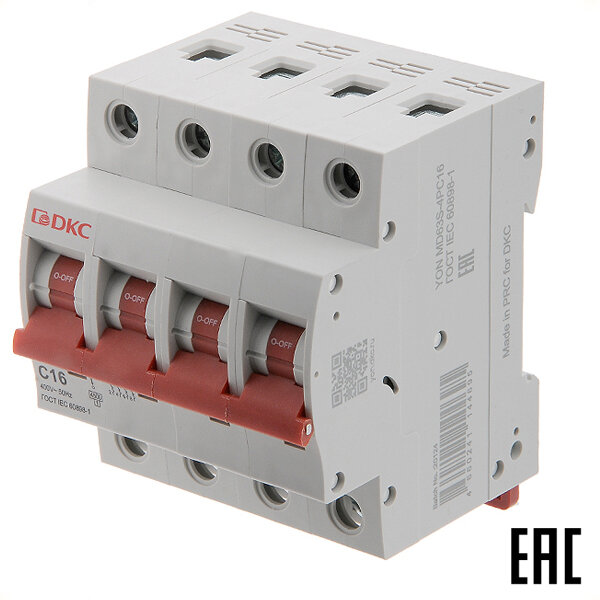 Автоматический выключатель YON max MD63S-4PC16 16А/4п/ 4,5кА на Din-рейку ДКС