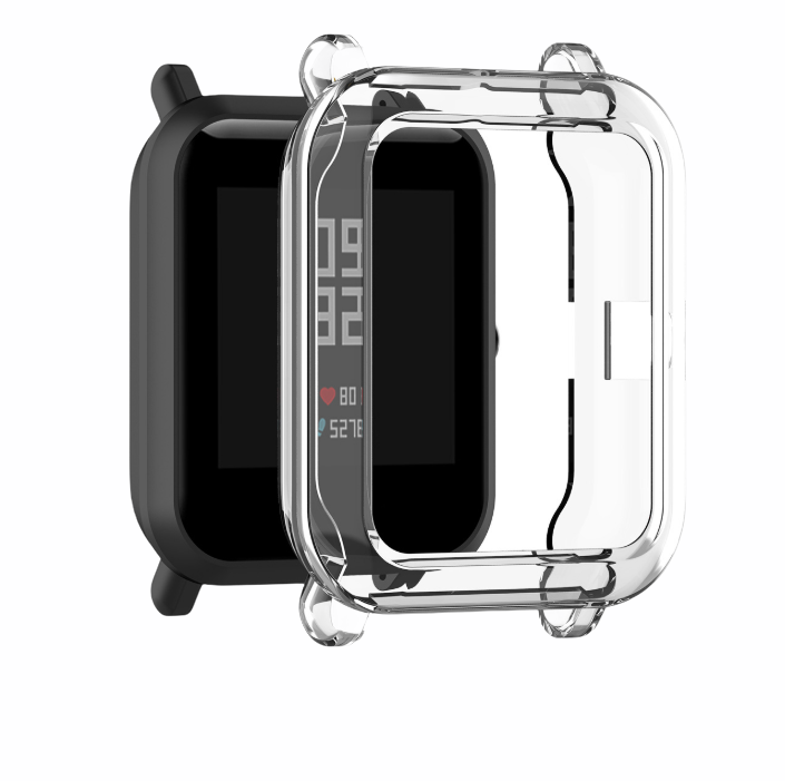 Чехол-кейс-пенал MyPads для умных смарт-часов Amazfit Bip (A1608)/ Amazfit Bip Lite (A1915) тонкий силиконовый противоударный прозрачный