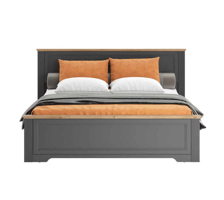 Кровать БРВ Мебель JASMIN LOZ180х200 без основания Графит/ Дуб артизан