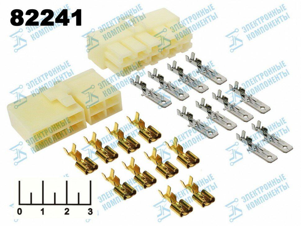 Разъем 10pin в комплекте 6.3мм DJ7101-6.3-21/11 авто
