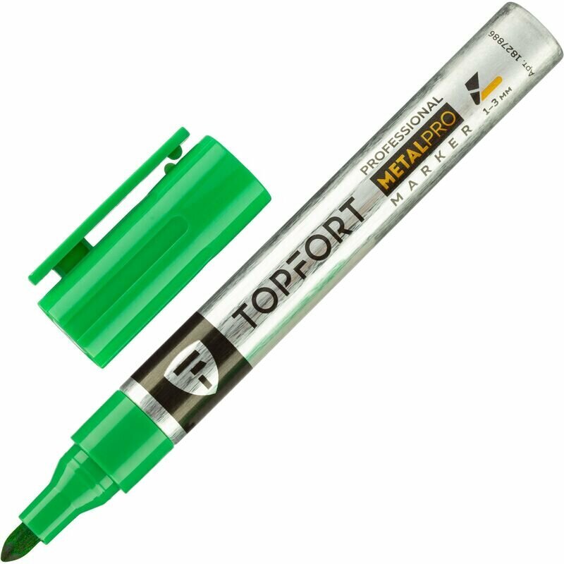 Маркер для металла Topfort MetalPro 1-3 мм зеленый, 1827886