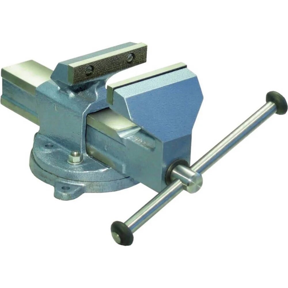 Слесарные тиски АО Глазовский завод Металлист ТССН-125 чугунный корпус, стальные губки, винтовое крепление