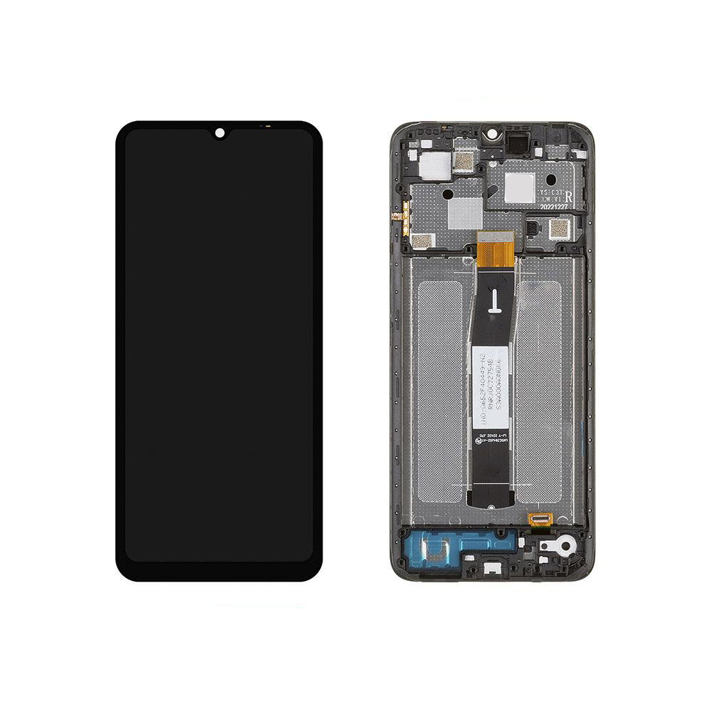 Дисплей (экран) в сборе с тачскрином для Xiaomi Redmi 12C черный с рамкой (Premium LCD) / 720x1650