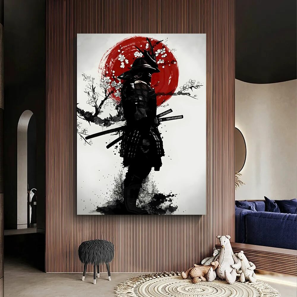 Картина ВсеКартины. тут "Самурай", на холсте, на подрамнике, экологичные чернила