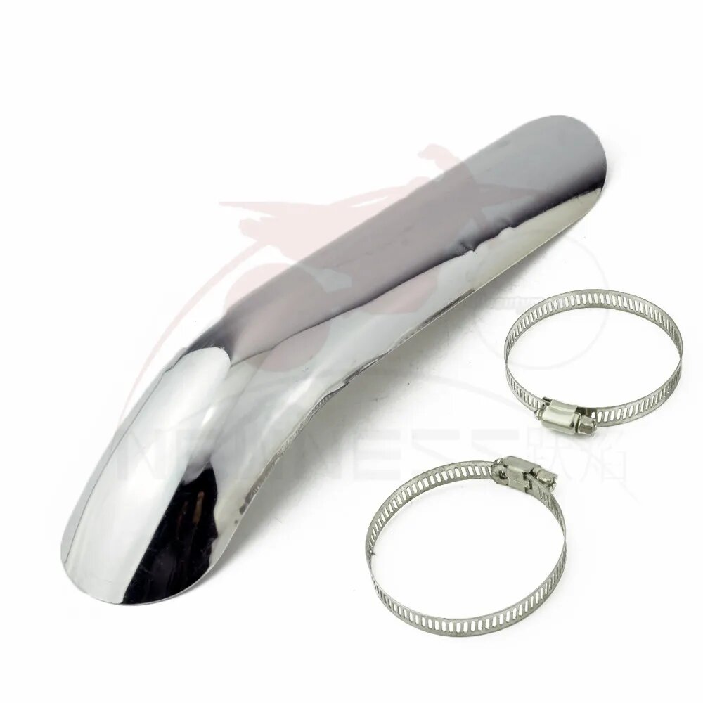 Черная/хромированная изогнутая выхлопная труба глушителя для мотоцикла, теплозащитная крышка, универсальная защита для Honda Harley Curved Chrome