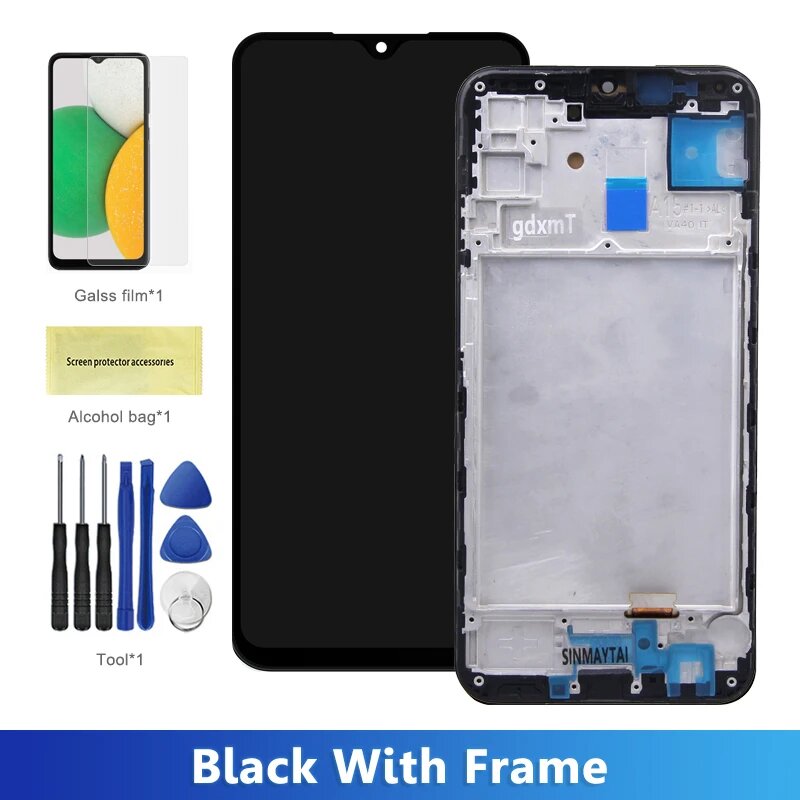 Экран A15 для Samsung A15 A155F A155M ЖК-дисплей с цифровым преобразователем сенсорного экрана в сборе для Samsung A15 A156B A156E Экран дисплея LCD With Frame