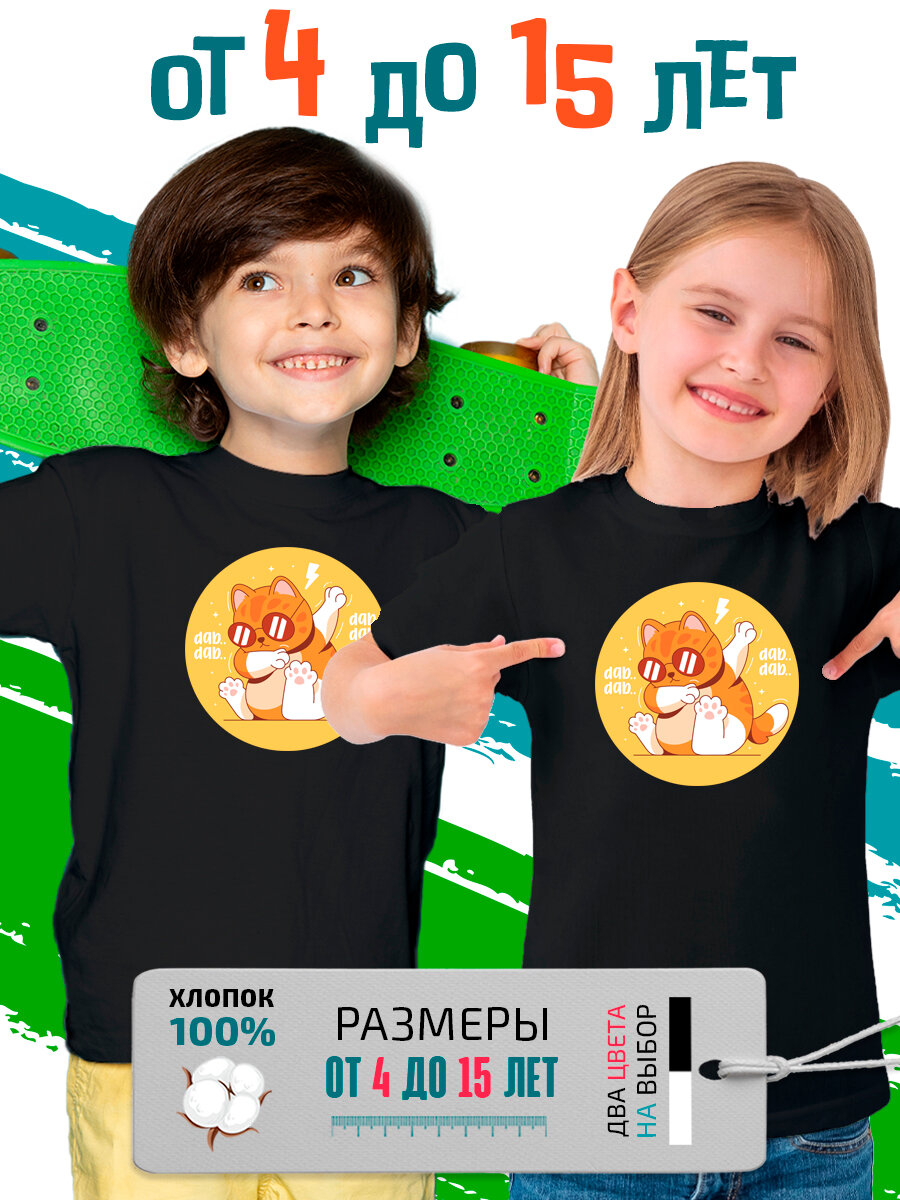 Футболка детская кот dab мем