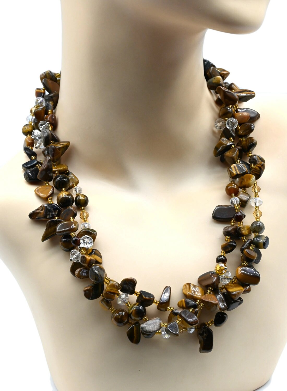 Колье, тигровый глаз