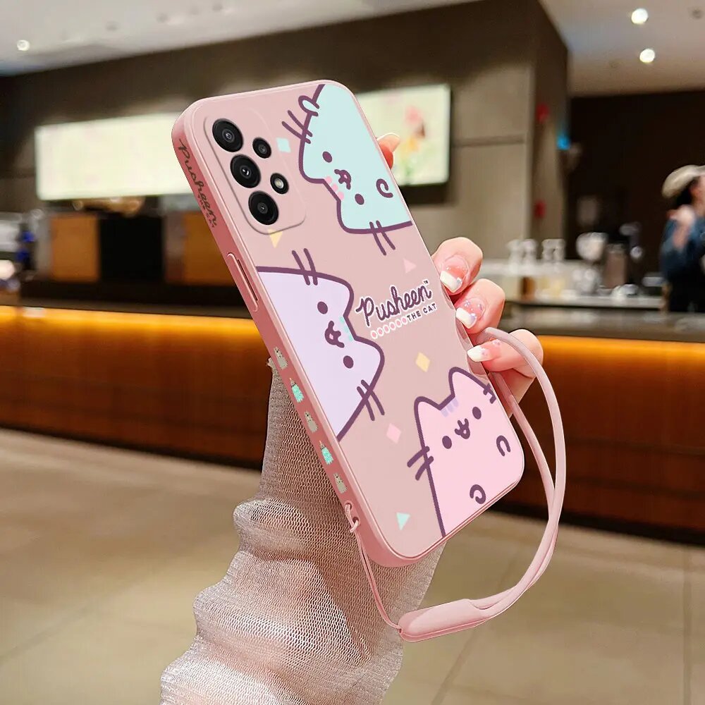 Чехол с милым мультяшным котом для Samsung A54 A34 A73 A53 Розовый, ZBFS-116ZQ3158A1, Samsung A33 5G