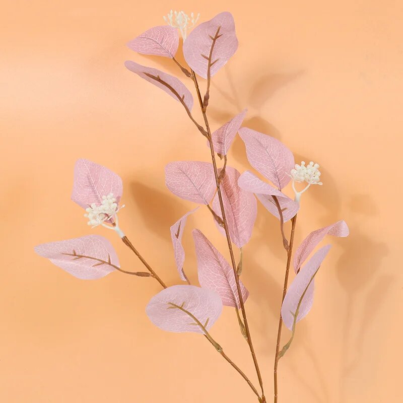 Листья Шелкового эвкалипта, ветки, фрукты, искусственное растение, искусственные деньги, Pink