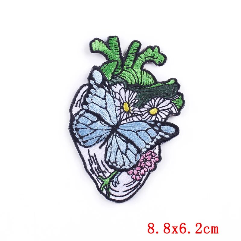 Патч с вышивкой «Ван Гога сердце» Бирюзовый, PE5446CT