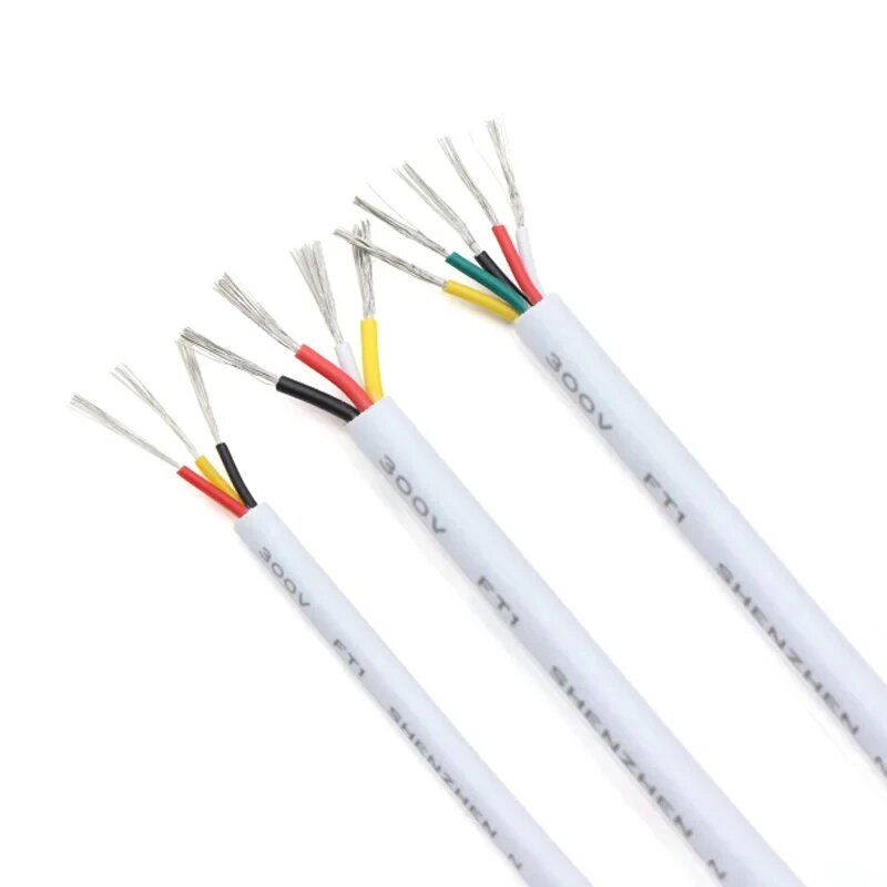 Медный сигнальный кабель UL2464 2-10 жил изоляция ПВХ черный/белый 2 cores, White, 28 AWG