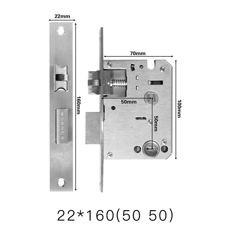 Замок врезной 22x160(50 50) Цвет: 22x160 5050