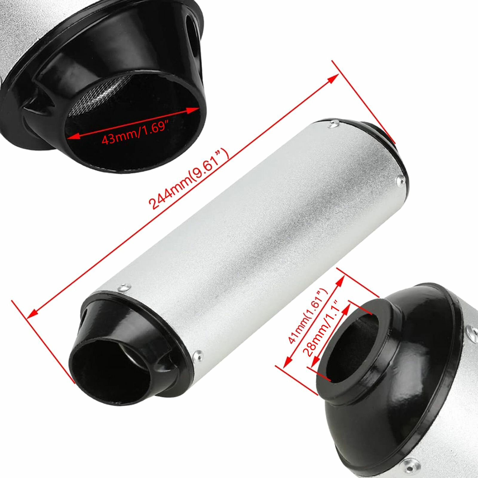 Выхлопная труба мотоцикла с коротким глушителем для 28 мм, 32 38 мм