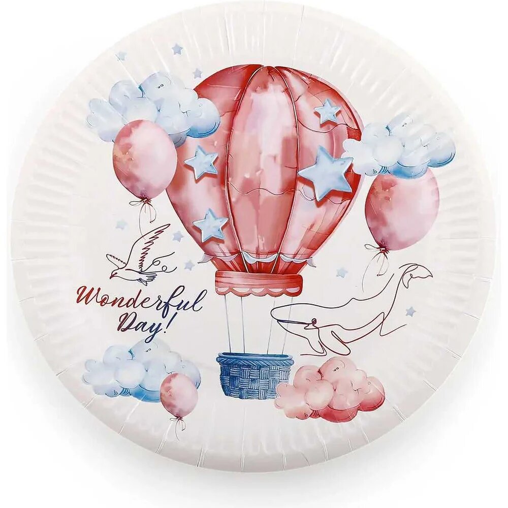 Бумажные тарелки PATERRA WONDERFUL DAY 230 мм, 20 шт 491-036