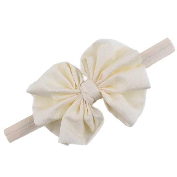 Детская повязка на голову Wowsorie с бантом Белый, Слоновая кость